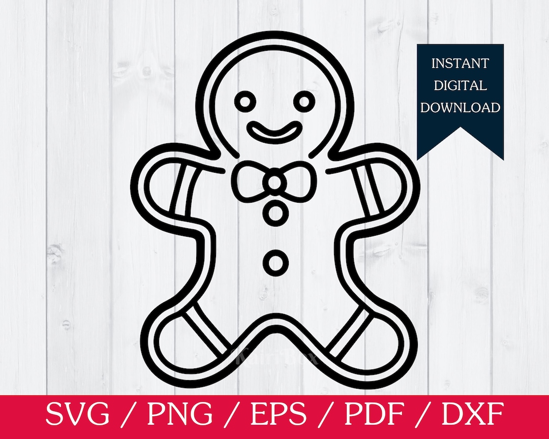 Gingerbread SVG, Holiday Baking Template, Festive Cookie Cutter Design ...