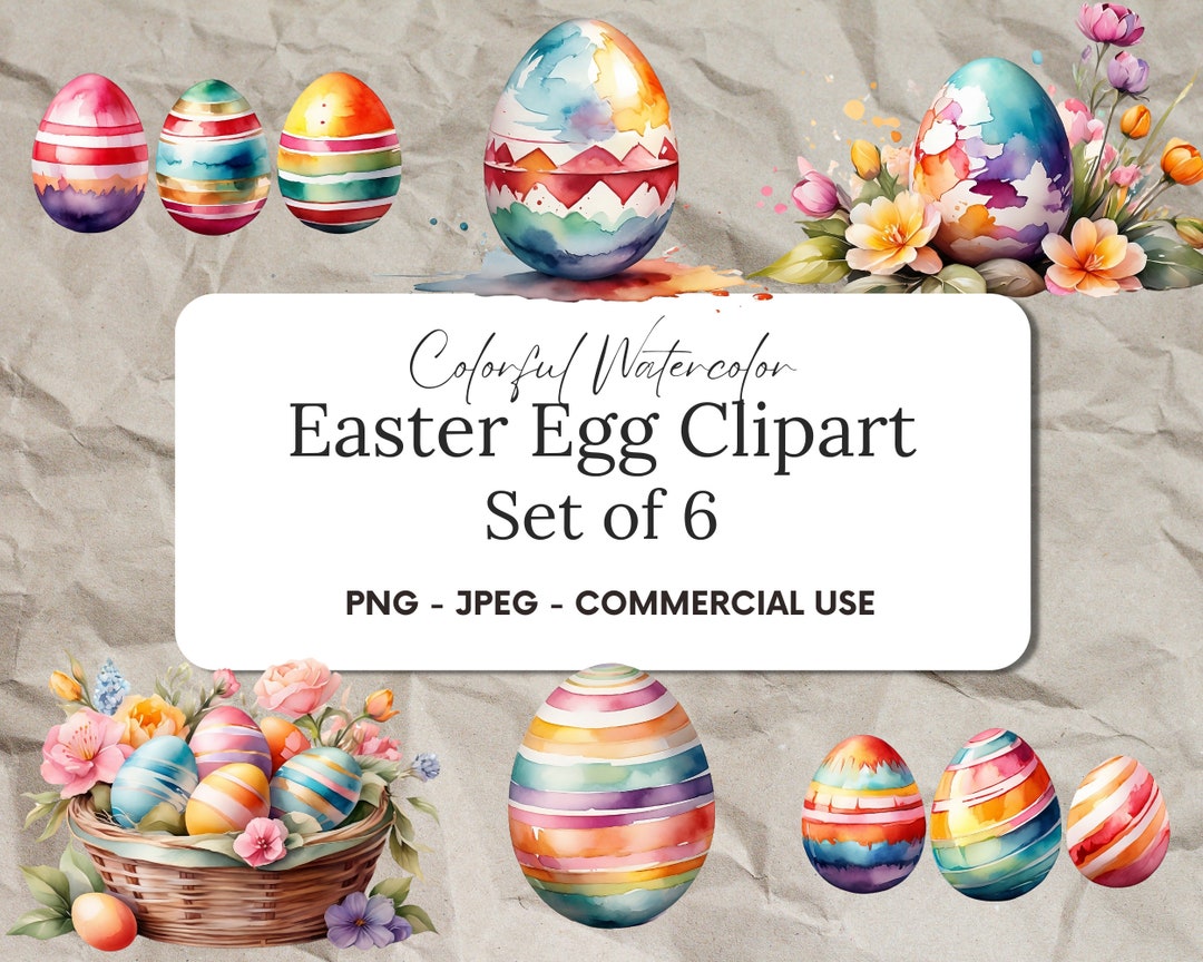 Easter Egg Clipart, Watercolor Easter, Spring Decor, DIY Crafts ...