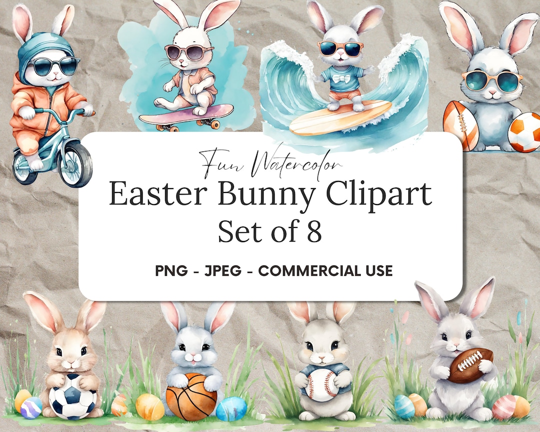 Easter Boy PNG, Watercolor Easter Bunny Clipart, Adorable Easter ...