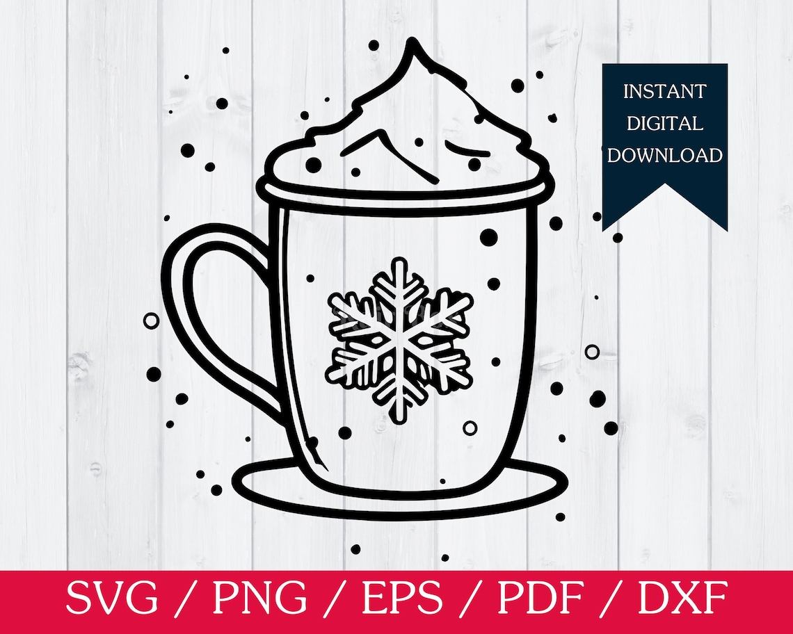 Hot Cocoa SVG, Hot Cocoa Mug SVG, Winter Drink Clipart, Cocoa Lover's ...