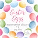 Spring Eggs Watercolor Clipart, Handpainted Easter Eggs Clip Art ...