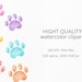 Paw Print Watercolor Clipart, Paw Prints Clip Art Set, Dog Paw Print ...