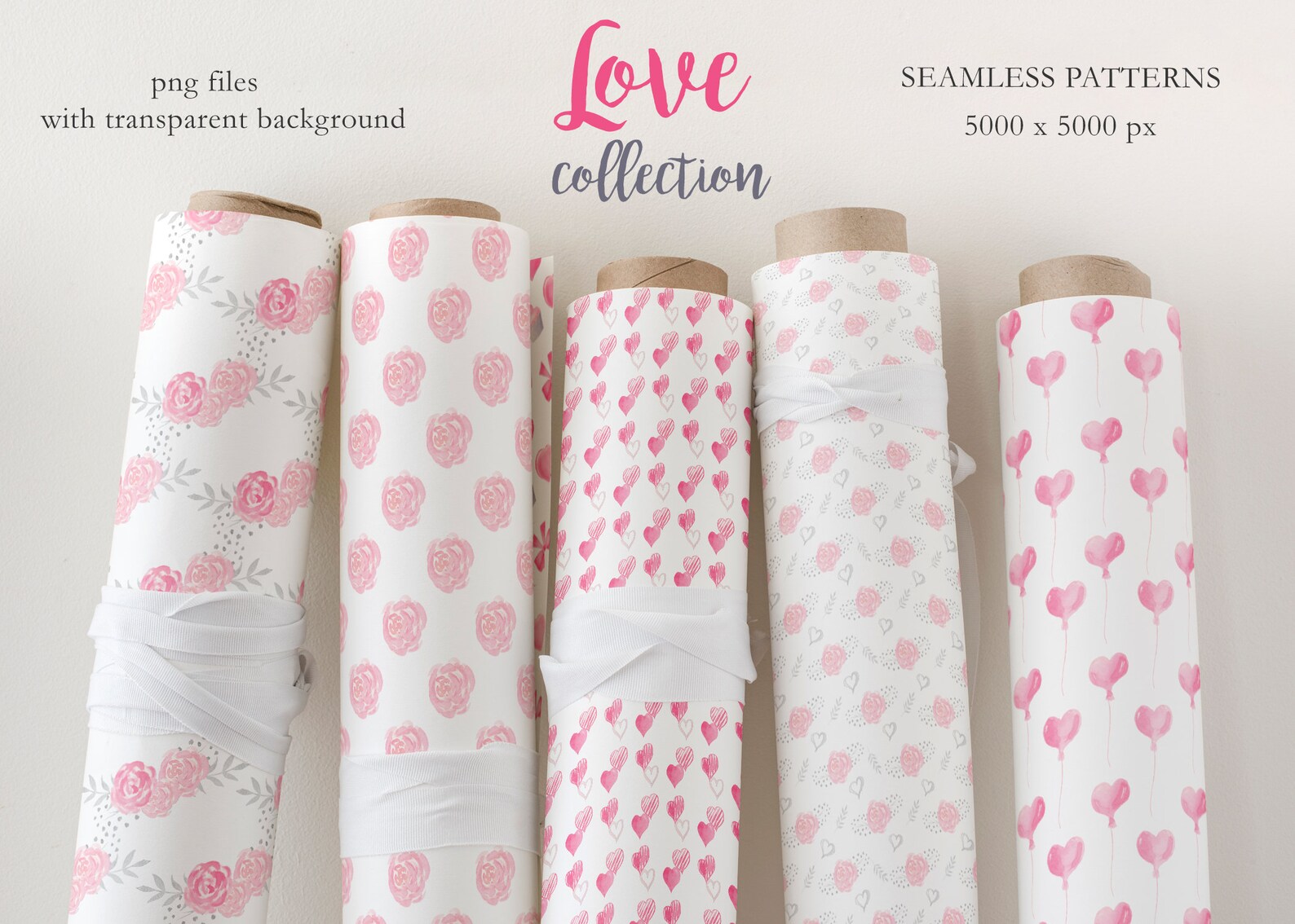 Watercolor Pink Love Digital Paper Scrapbook Floral Paper - Etsy