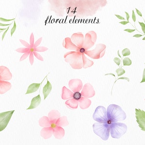 Butterflies Watercolor Clipart Set, Spring Clipart With Hearts, Flowers ...