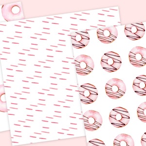Donut Digital Paper, Watercolor Donuts Paper Pack, Donut Birthday ...