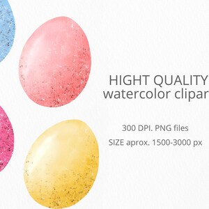 Spring Eggs Watercolor Clipart, Handpainted Easter Eggs Clip Art ...
