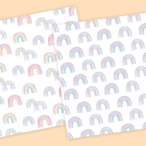 Rainbow Watercolor Clipart & Digital Paper Set. Hand Painted Rainbows ...
