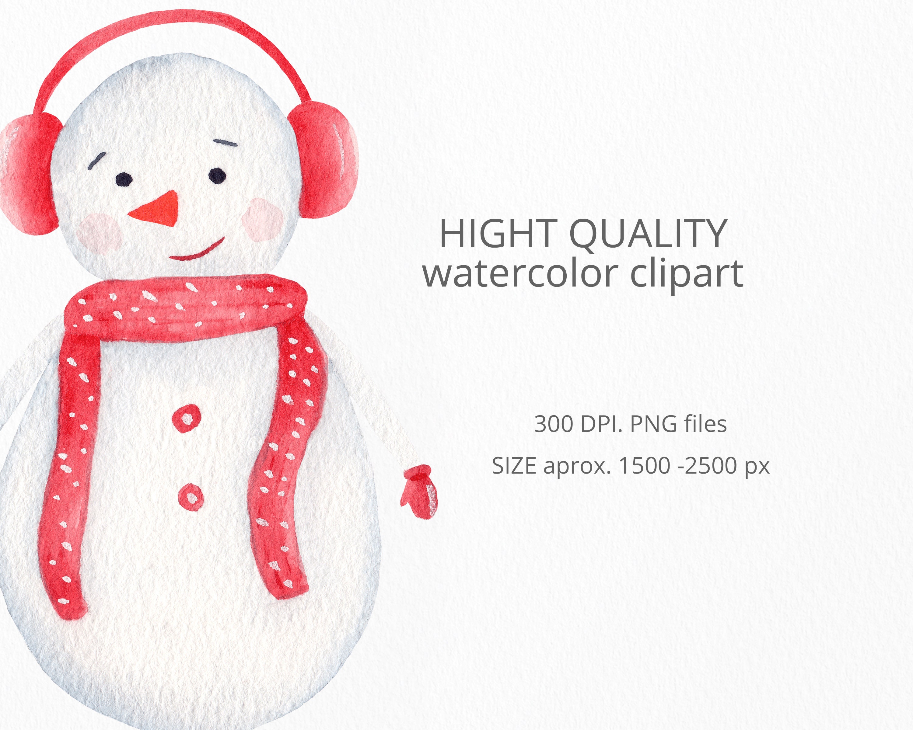 Christmas Watercolor Clipart Mail for Santa Claus Snowman - Etsy