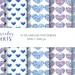 Watercolor Blue Hearts Digital Paper . Romantic Watercolor Seamless ...
