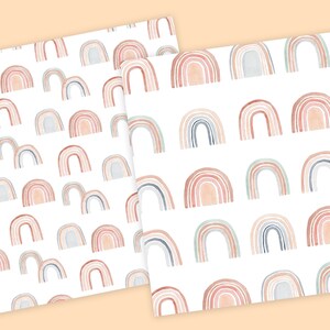 Watercolor Neutral Rainbow Clipart & Digital Paper Set, Hand Painted ...