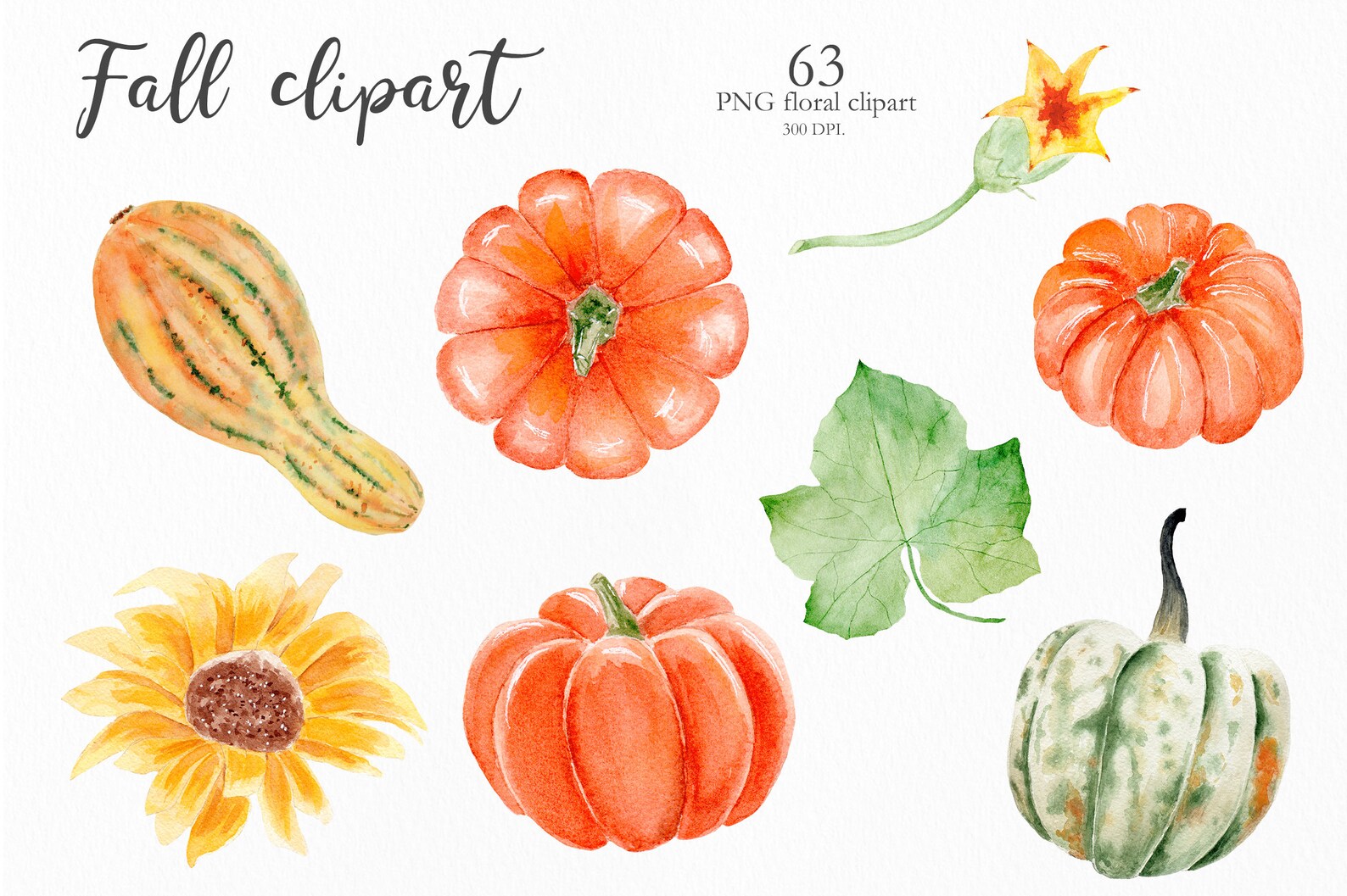 Fall Clipart Set 63 Fall PNG Watercolor Clipart Autumn - Etsy Canada