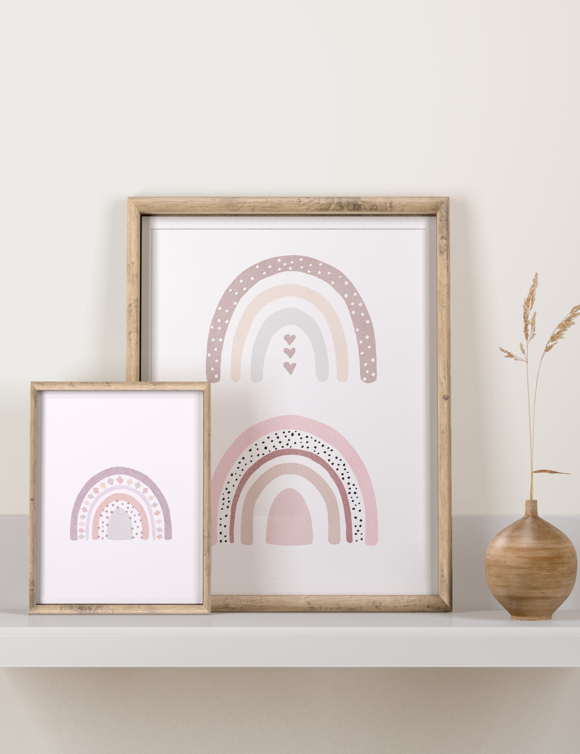 Boho Rainbow Watercolor Clipart Neutral Rainbow PNG Baby - Etsy