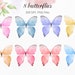 Butterflies Watercolor Clipart Set, Spring Clipart With Hearts, Flowers ...