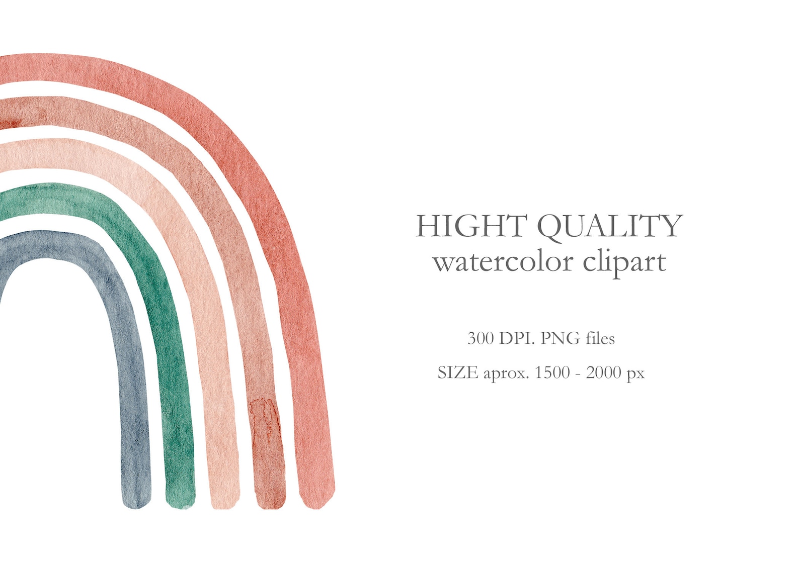 Rainbow Watercolor Clipart & Digital Paper Pack. Neutral Color Rainbows ...