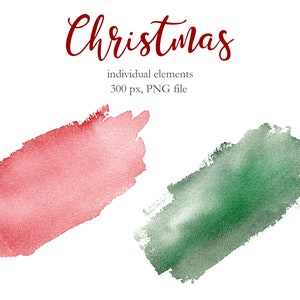 Christmas PNG Watercolor Clipart Set, 32 Holiday Clipart, Christmas ...