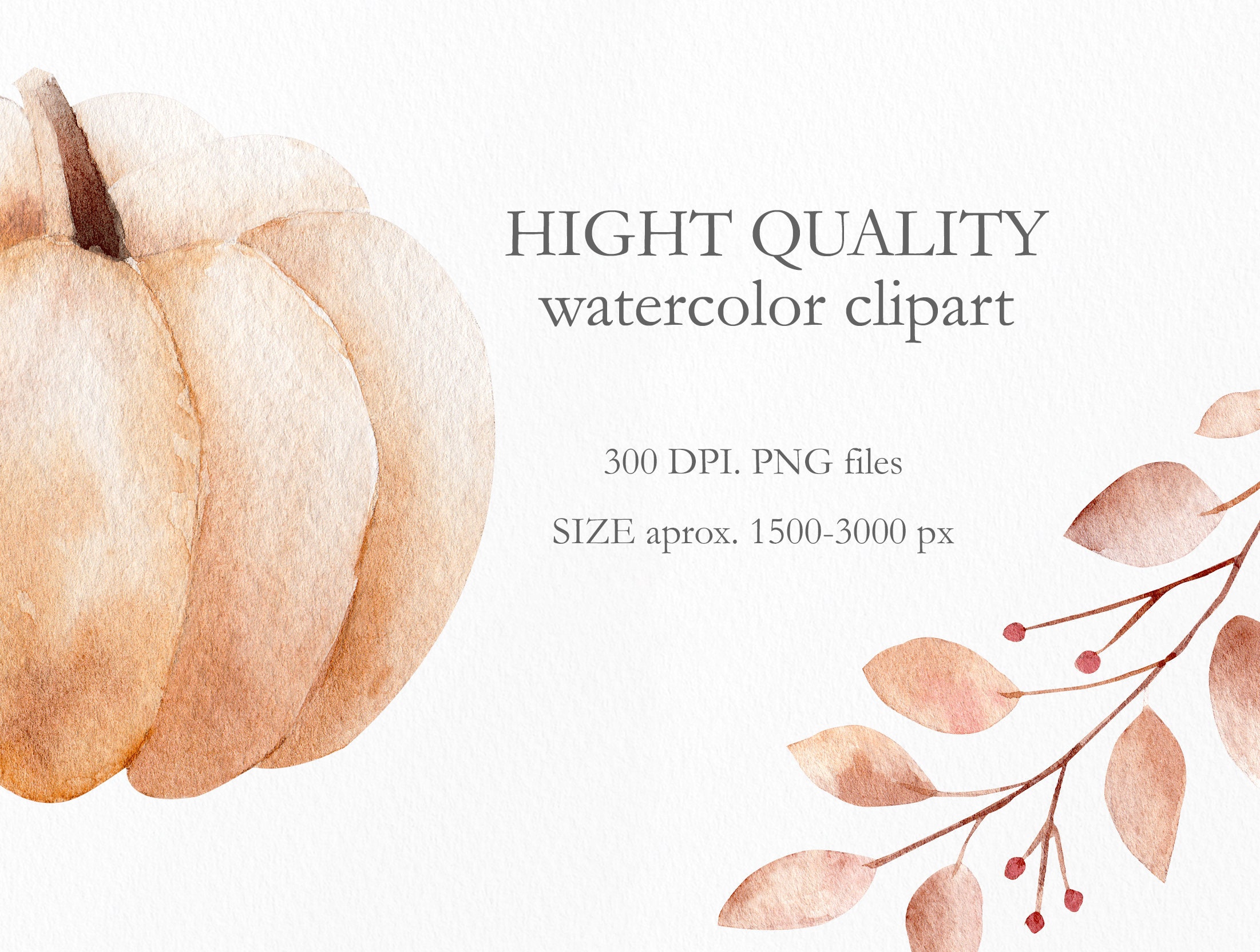 Fall PNG Watercolor Clipart 55 Fall Clipart Set Autumn - Etsy