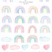 Watercolor Pastel Rainbow Clipart Hand Painted in Trendy - Etsy
