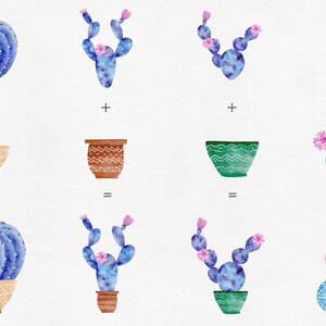 Watercolor Cactus Clipart Set, Hand Painted Botanical Clipa Art, Cute ...