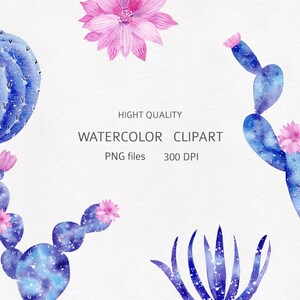 Watercolor Cactus Clipart Set, Hand Painted Botanical Clipa Art, Cute ...