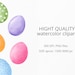Easter Eggs Watercolor Clipart, Spring Clipart, Paster Color Eggs Clip ...