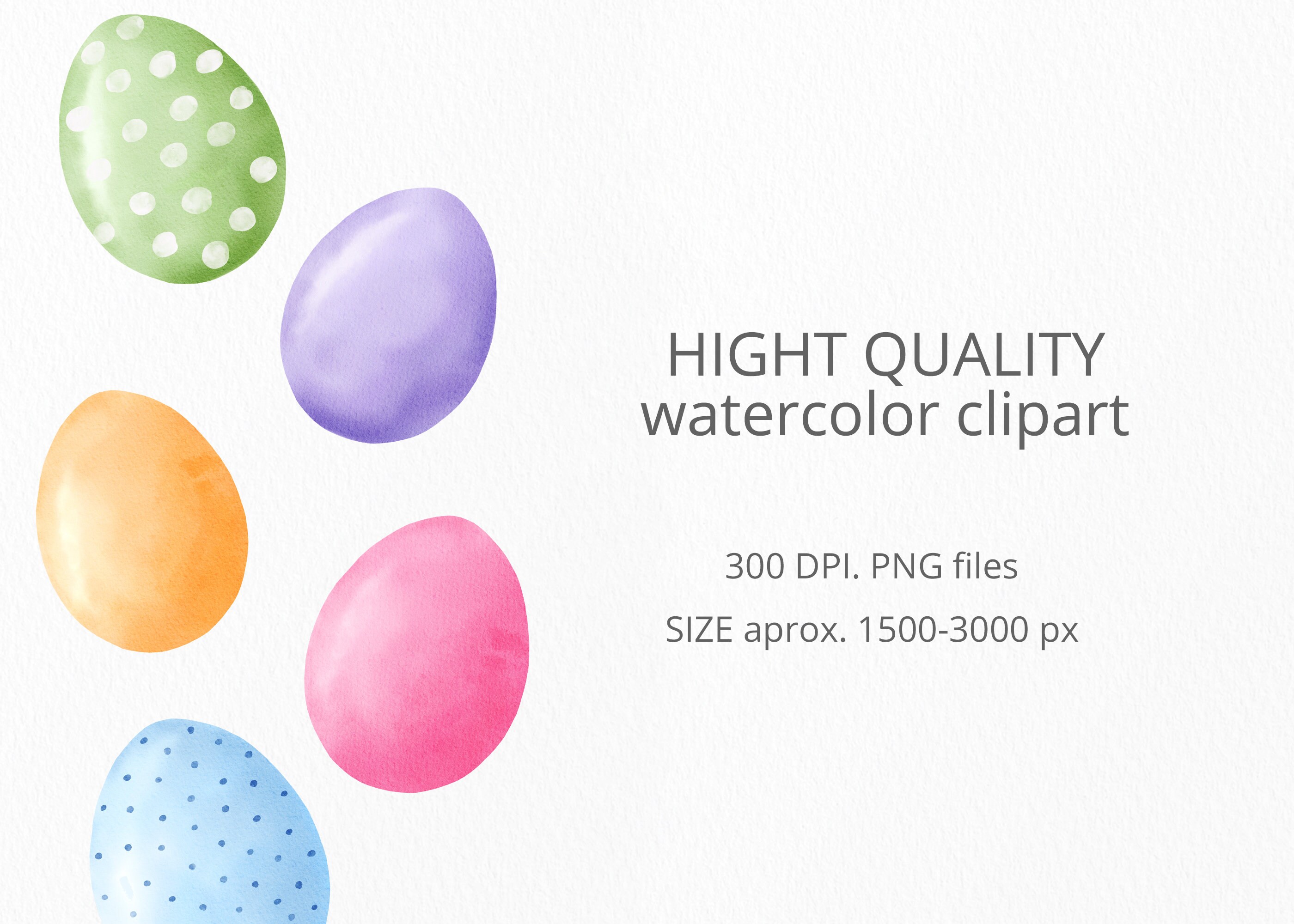 Easter Eggs Watercolor Clipart Spring Clipart Paster Color | Etsy
