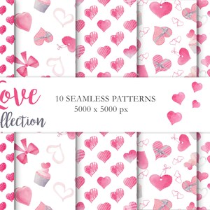 Watercolor Pink Love Digital Paper Scrapbook Floral Paper - Etsy