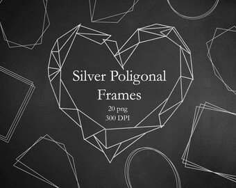 Pink Floral Frame Watercolor Clipart Png Poligonal Geometric - Etsy