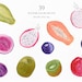 Watercolor Fruits Clipart, Kitchen Clip Art, Summer Tropical Hand ...