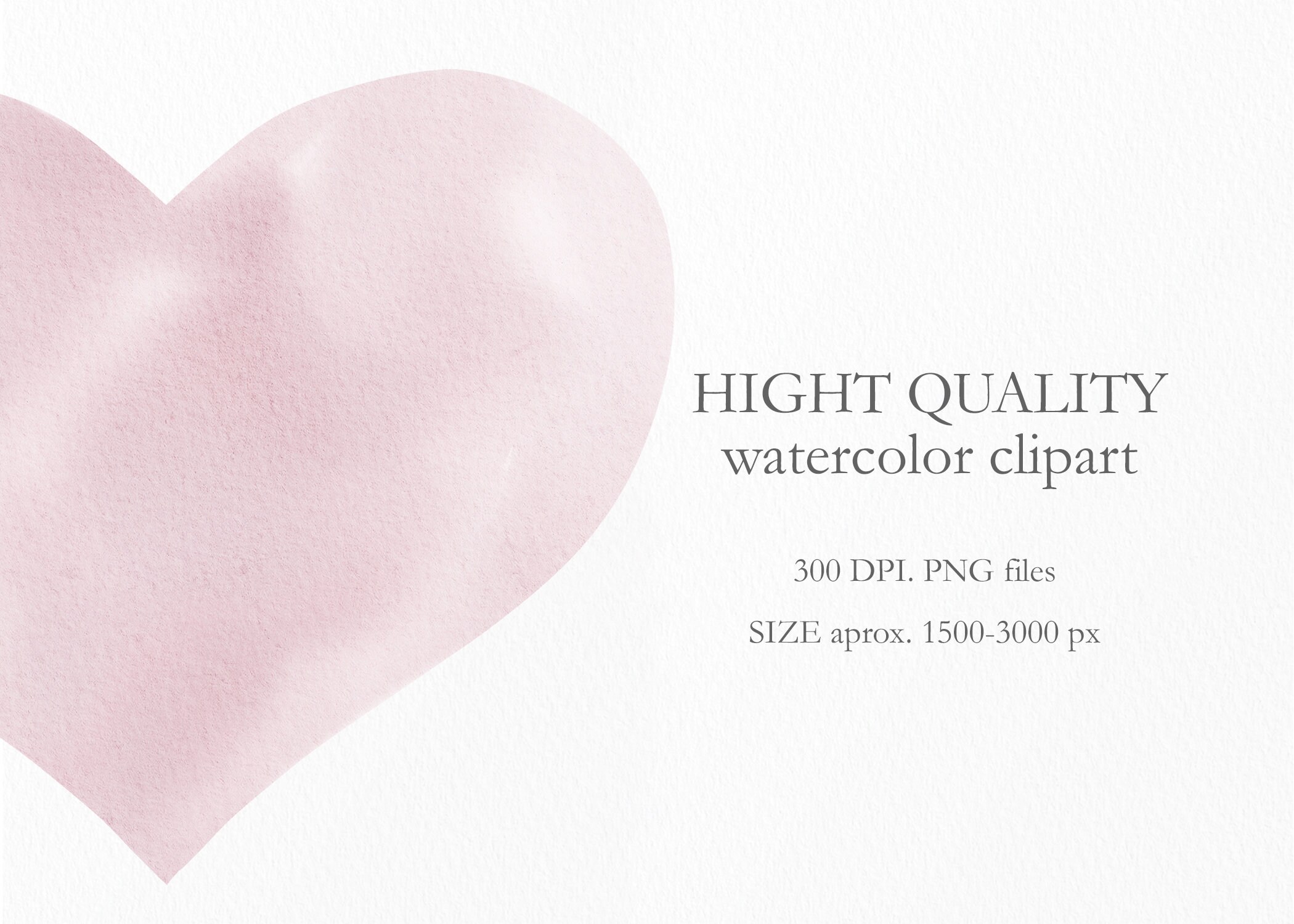 Hand Drawn Heart Watercolor Clipart Set, Cute Love Clipart, Valentines ...
