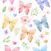 Butterflies Watercolor Clipart Set, Spring Clipart With Hearts, Flowers ...