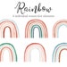 Rainbow Watercolor Clipart & Digital Paper Pack. Neutral Color Rainbows ...