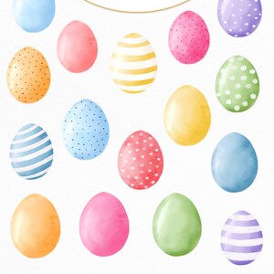 Easter Eggs Watercolor Clipart, Spring Clipart, Paster Color Eggs Clip ...