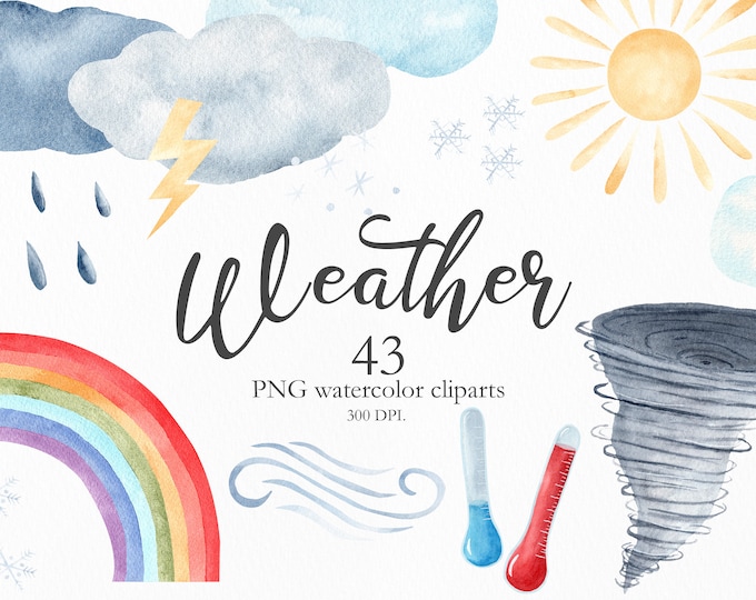 Rainbow and Sun Clipart Sun Clipart Cute Weather Clip Art Clouds ...