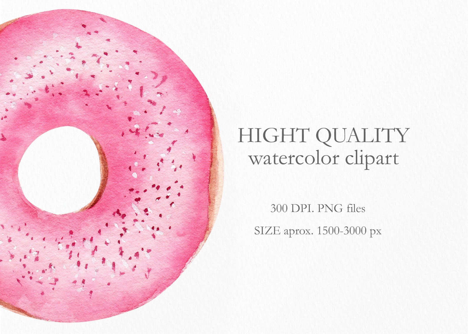 Watercolor Donuts Clipart Sweet Bakery Food Clipart Donut | Etsy