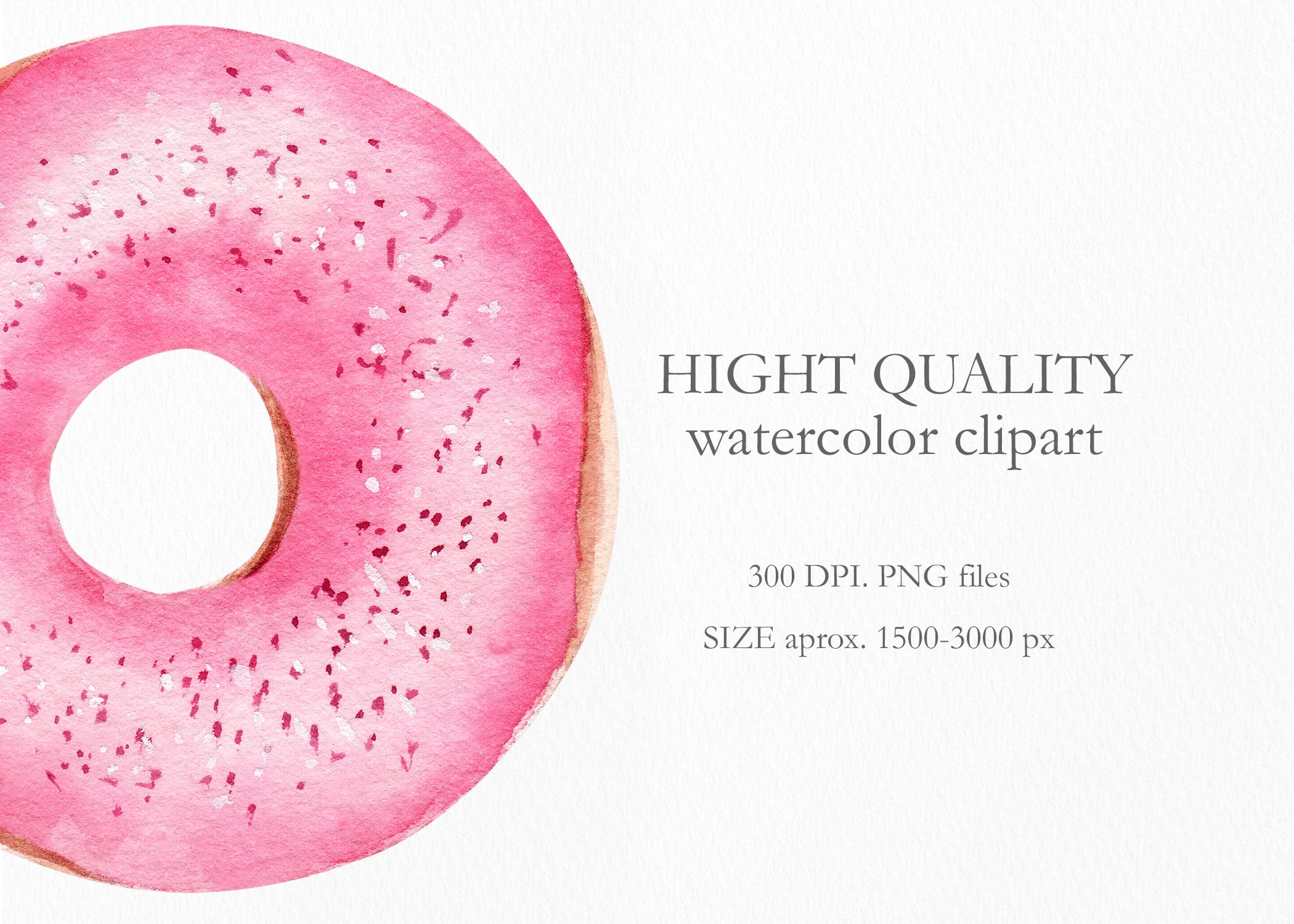 Watercolor Donuts Clipart Sweet Bakery Food Clipart Donut | Etsy