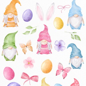 Spring Gnomes Watercolor Clipart, Easter Gnomes Clip Art, Gnome PNG ...