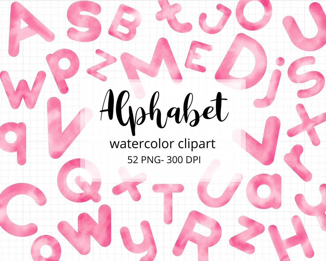 Watercolor Aphabet Clipart, Watercolor Letters, Hand Drawn Aphabet ...