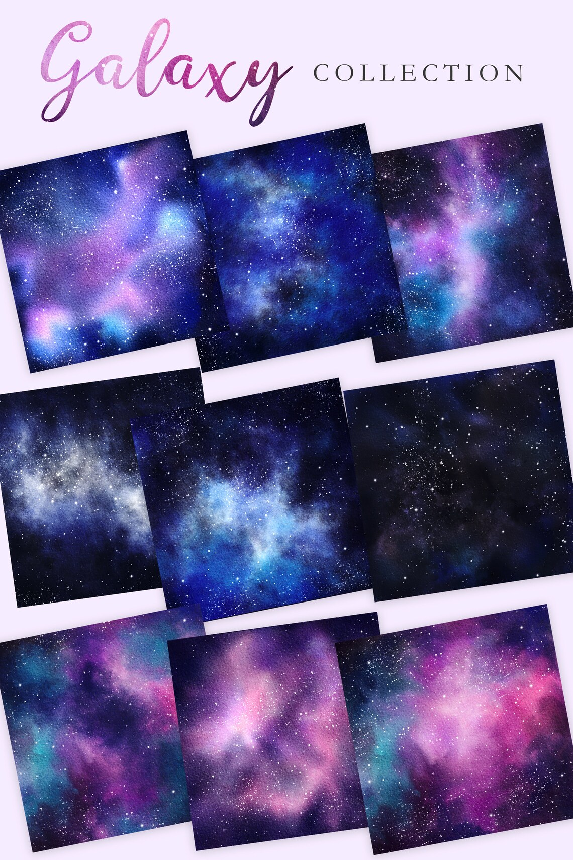 Galaxy Digital Paper Watercolor Galaxy Wallpaper Celestial | Etsy