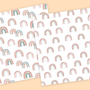 Rainbow Watercolor Clipart & Digital Paper Pack. Neutral Color Rainbows ...