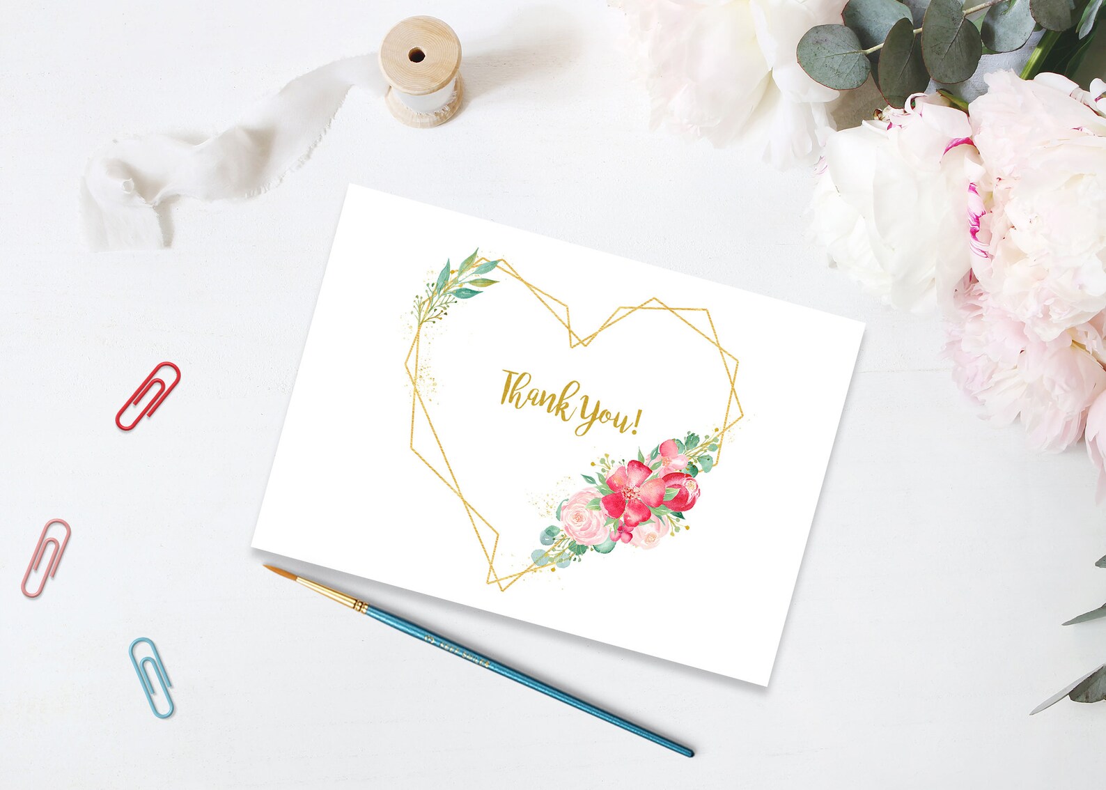 Watercolor Gold Floral Heart Frame Clipart Valentine Day - Etsy