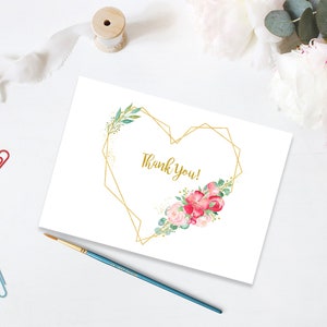 Watercolor Gold Floral Heart Frame Clipart, Valentine Day Geometric ...