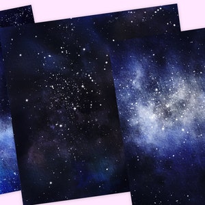 Galaxy Digital Paper, Watercolor Galaxy Wallpaper, Celestial Watercolor ...