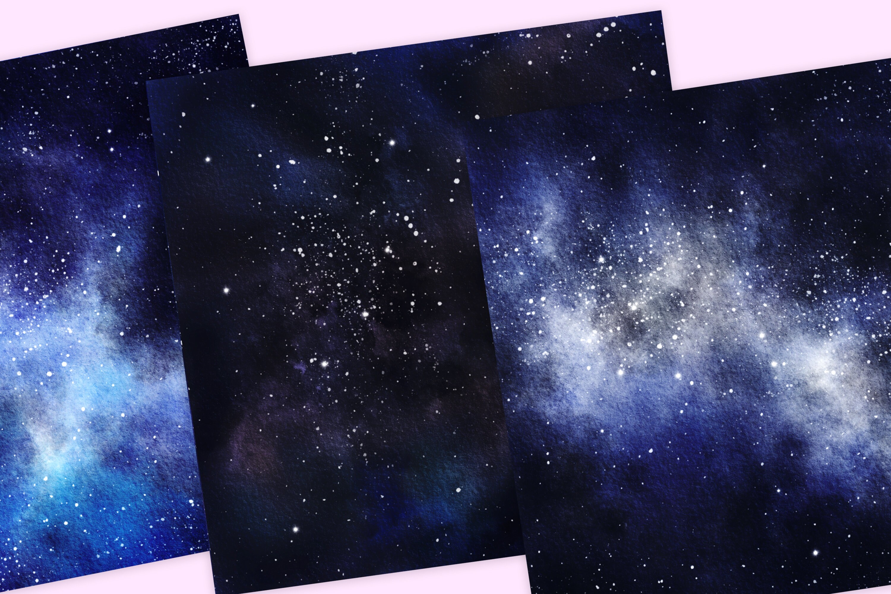 Galaxy Digital Paper, Watercolor Galaxy Wallpaper, Celestial Watercolor ...
