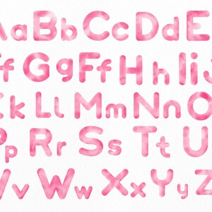 Watercolor Aphabet Clipart, Watercolor Letters, Hand Drawn Aphabet ...