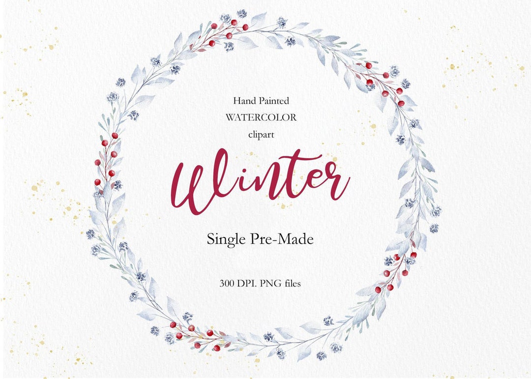 Christmas Wreath Clipart, Watercolor Christmas Greenery Wreath Png ...