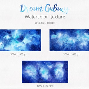 Watercolor Navy Blue Galaxy Digital Paper, Starry Sky Watercolor ...