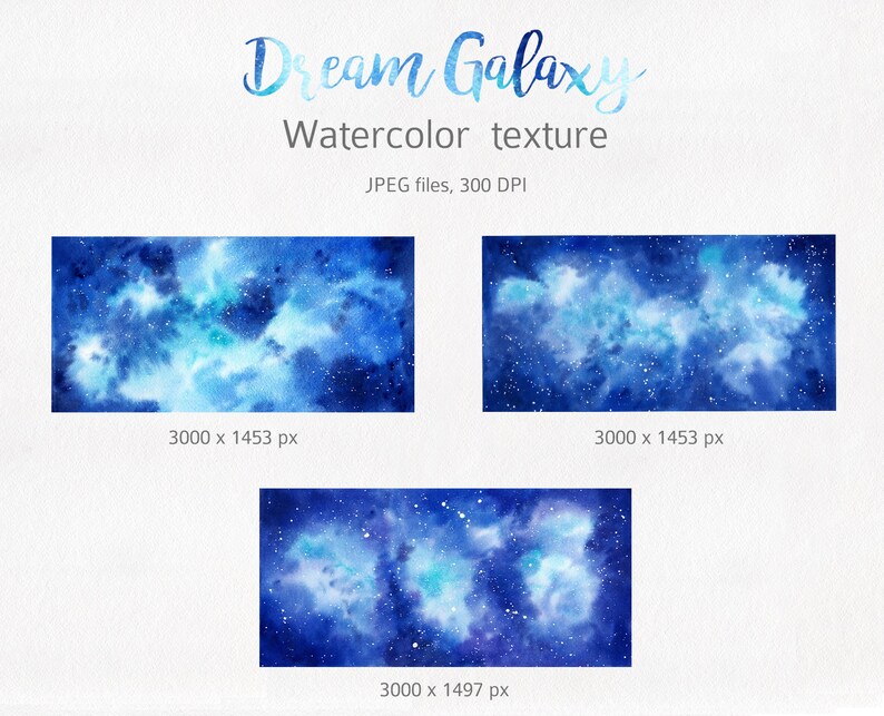 Watercolor Navy Blue Galaxy Digital Paper Starry Sky - Etsy
