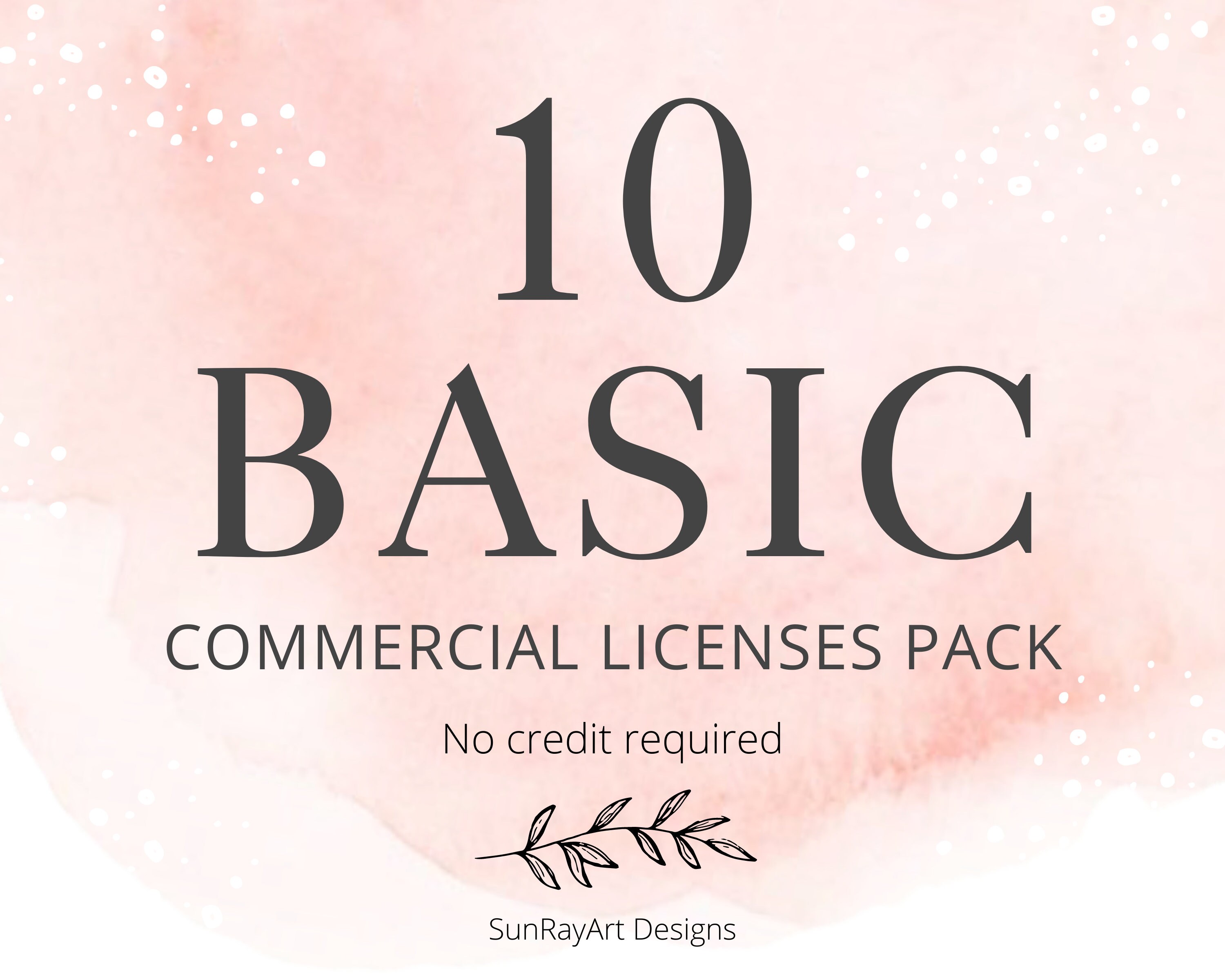 10 Basic Licenses for Limited Commercial Use. Watercolor | Etsy