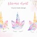 Unicorn Clipart, Unicorn Birthday Watercolor Clipart, Unicorn PNG Cute ...