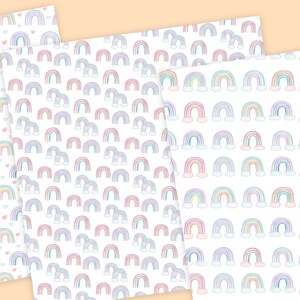 Watercolor Pastel Rainbow Digital Paper, Rainbow Baby Shower Pattern ...